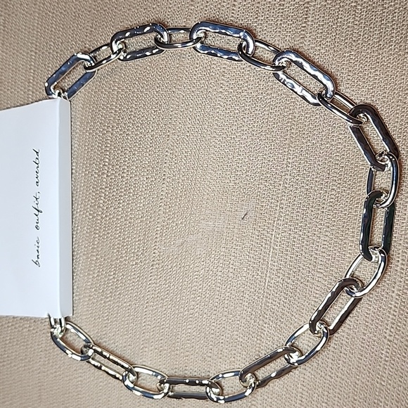 LOFT | Jewelry | New Loft Chain Link Silvertone Choker Necklace Nwt ...